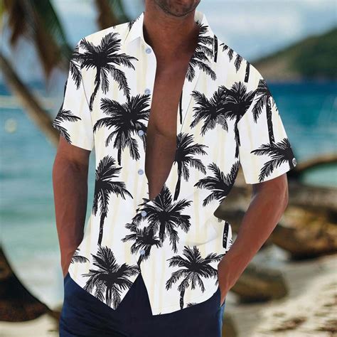Cosfo Collared Mens Summer Shirts Casual Short Sleeve Button Down Tops