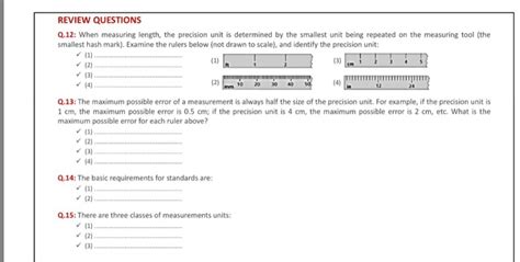 Solved Review Questions Q12 When Measuring Length The