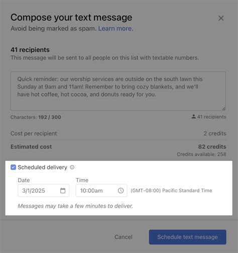 New Schedule Text Messages People