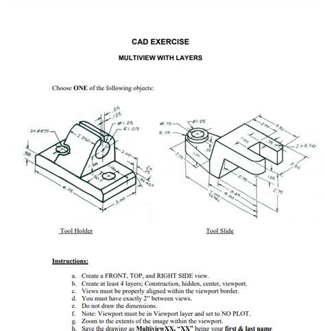 Solved Want The Answer In Autocad File Cad Exercise Multiview With