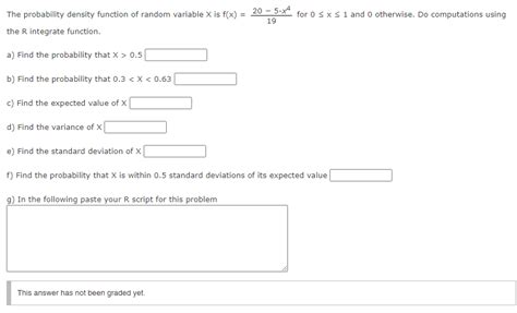 Solved The Probability Density Function Of Random Variable X Chegg