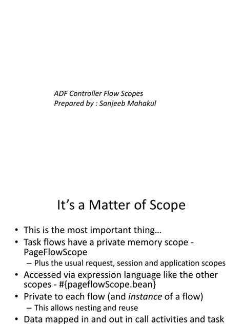 Adf Controller Flow Scopes Prepared By Sanjeeb Mahakul Pdf Scope Computer Science