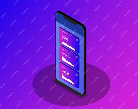 Premium Vector Vector Uiux Analytics Dashboard Isometric Landing Page On Mobile