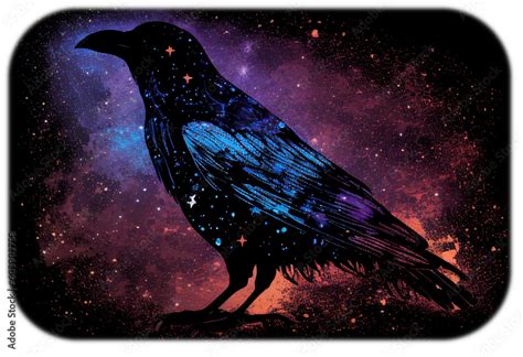 Ilustración De Stock Raven Made Of The Night Sky Galaxy Night Sky