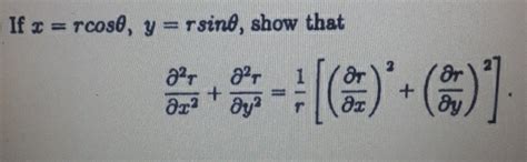 If x rcosθ y rsinθ show Chegg com