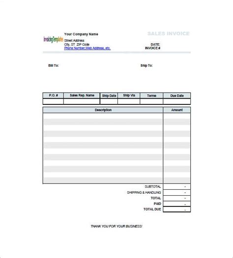 Retail Invoice Template 11 Word Excel Pdf Format Download