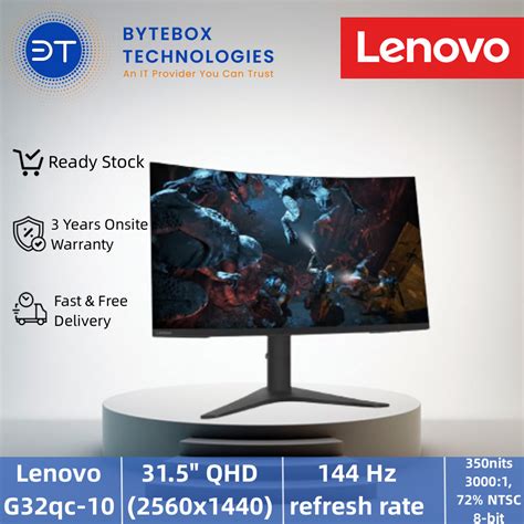 Lenovo G Qc Inch Qhd Curved Gaming Monitor Qhd Va Display Anti Glare Nits Dp