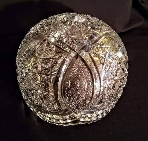 Abp Super Glass Era Large Cut Crystal Bowl Circa Etsy