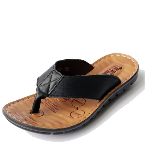 Mens Flip Flop Leather Sandals In 3 Colors Wazzis Wear