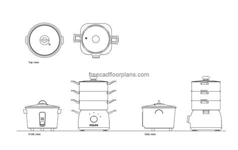 Food Steamer Free Cad Drawings