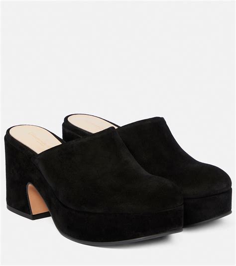 Lyss Suede Platform Clogs In Black Gianvito Rossi Mytheresa