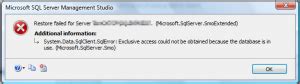 Error Solved SQL Database Restore Failed Database In Use