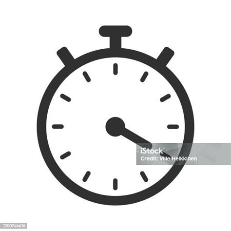 Kartun Gaya Datar Vintage Ikon Jam Timer Analog Logo Simbol Waktu