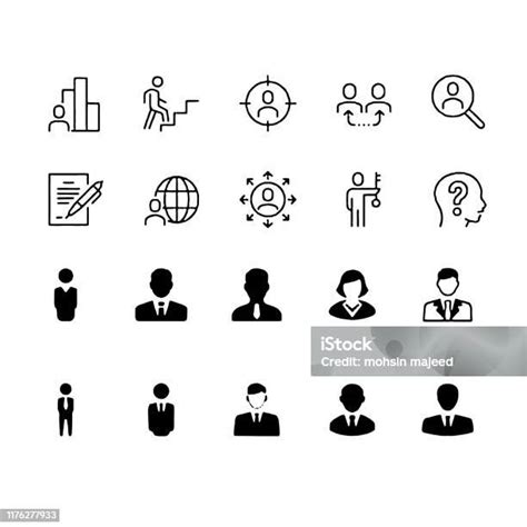 그룹 팀 사람 컨퍼런스 리더 토론 과 같은 회의 아이콘 세트 경영자에 대한 스톡 벡터 아트 및 기타 이미지 경영자 군중 남성 Istock
