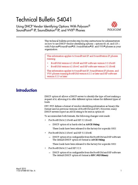 Dhcp Option 60 Tb54041 Pdf Session Initiation Protocol