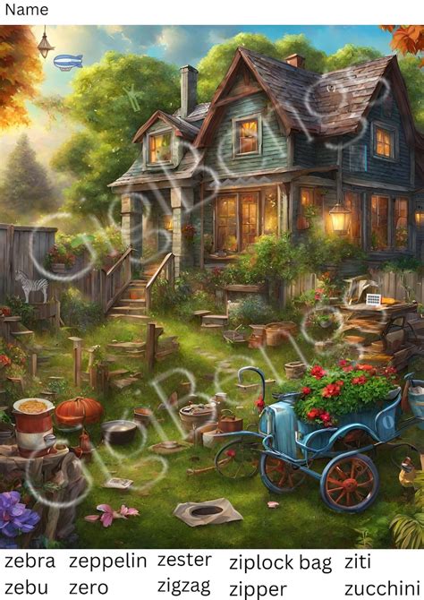 hidden object game letter z digital game classroom game elementary
