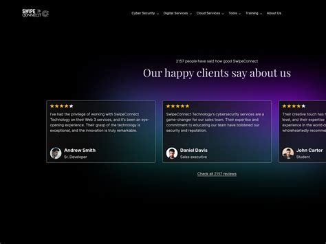 swipe connect tech testimonial ui design by abhishek dambhale on dribbble