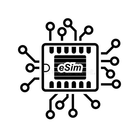 Esim Embedded Sim Card Icon Isolated On Background Stock Vector Illustration Of Isolated Esim
