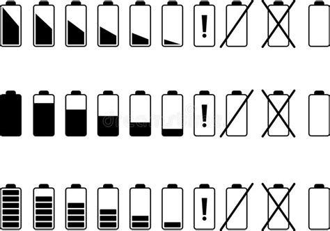 Battery Charge Level Indicator Battery Icon Set Flat Battery Icon Vector Illustration Stock