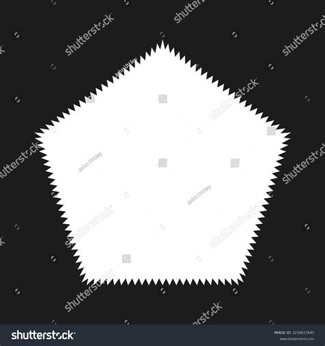 Zigzag Edge Pentagon Shape Border Frame Stock Vector Royalty Free
