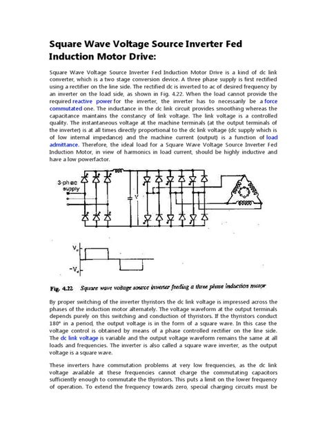 Square Wave Voltage Source Inverter Fed Induction Pdf Power Inverter Electric Motor