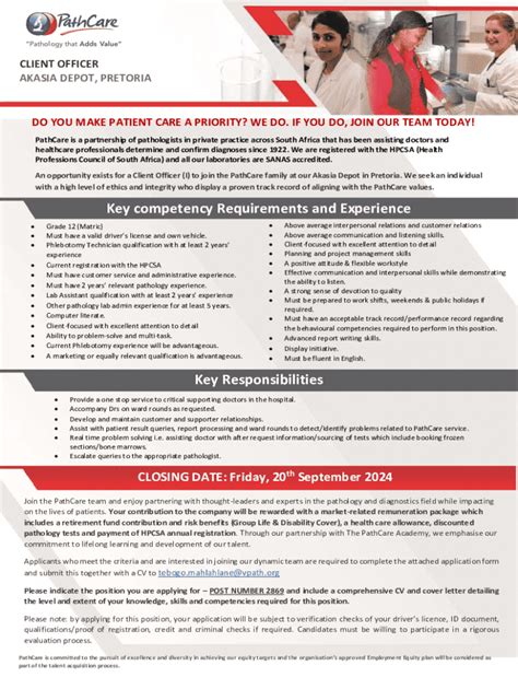 Fillable Online Client Officer Position Application Pathcare 2024 Fax