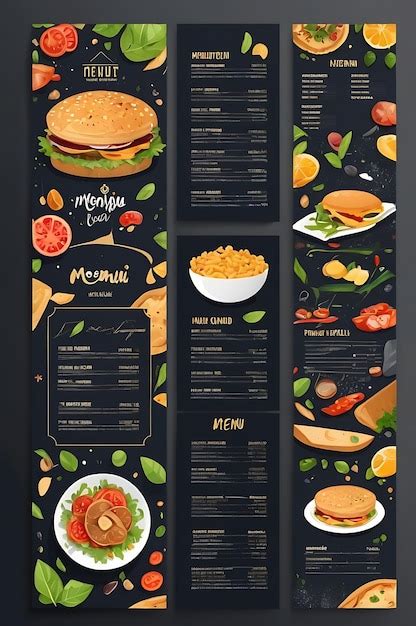 Different Types Of Black Menu Mockup Design Premium Ai Generated Image Different Types Of Black Menu Mockup Design Premium Ai Generated Image