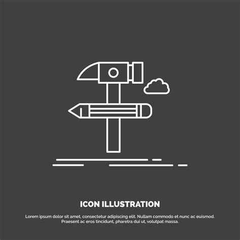 build design develop tool tools icon line vector symbol for ui and