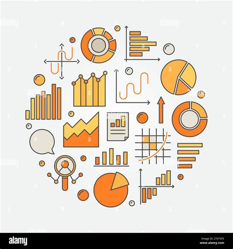 Data Analytics Concept Illustration Vector Round Colorful Symbol Made