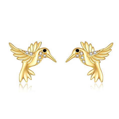 10k Gold Diamond Hummingbird And Infinity Symbol Pendant Necklace