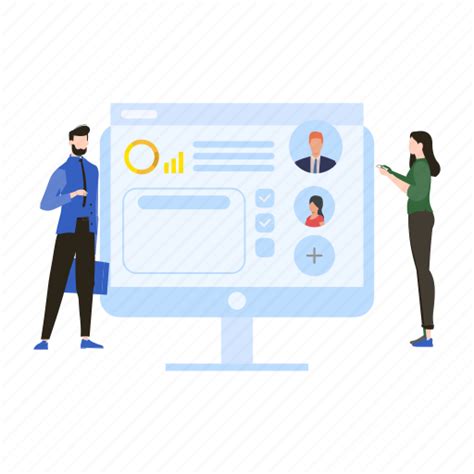 Chart Graph Monitormale Female Icon Download On Iconfinder