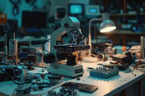 Microscope On White Table Stock Image Image Of Biology 382690711