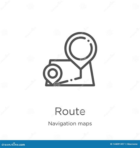 Route Icon Vector From Navigation Maps Collection Thin Line Route Outline Icon Vector