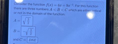 Solved Consider The Function F X 6x 9x 1 ﻿for This