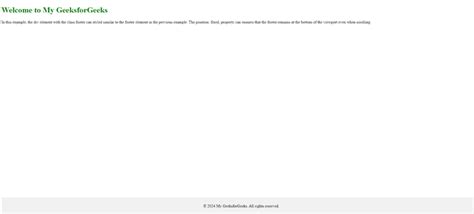 How To Add Footer In Html Geeksforgeeks