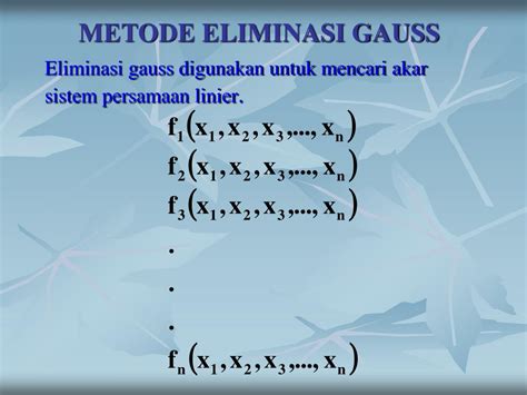 Ppt Metode Eliminasi Gauss Dan Metode Cramer Powerpoint Presentation Id 3070711
