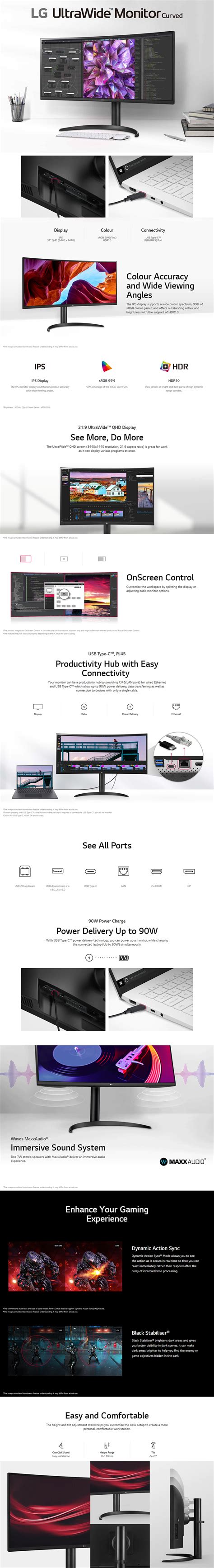 LG In QHD IPS Ultra Wide Curved Monitor WQ C B Umart Com Au