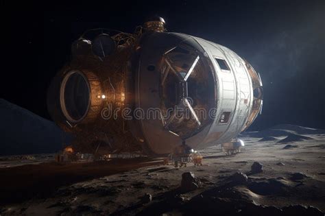 Space Exploration Conceptual Illustration Of A Spaceship Generative Ai Stock Illustration