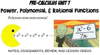 Power Polynomial And Rational Functions Pre Calculus Unit TPT