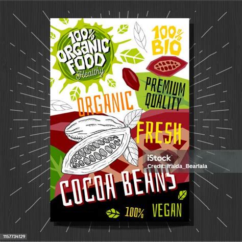 식품 라벨 스티커 세트 화려한 스케치 스타일 과일 향신료 야채 패키지 디자인 코코아 콩 야채 라벨 개념에 대한 스톡 벡터 아트