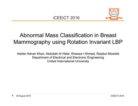 Pdf Abnormal Mass Classification In Breast Mammography Using Rotation
