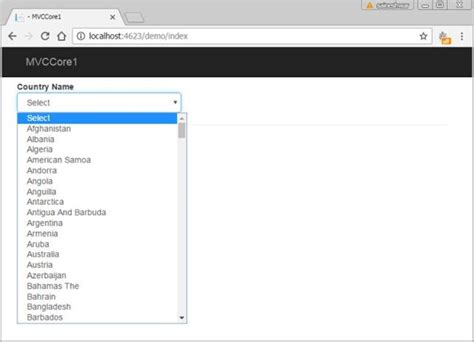 Binding Dropdown List With Database In Aspnet Core Mvc