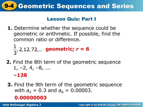 Geometric Sequences And Series Ppt Download