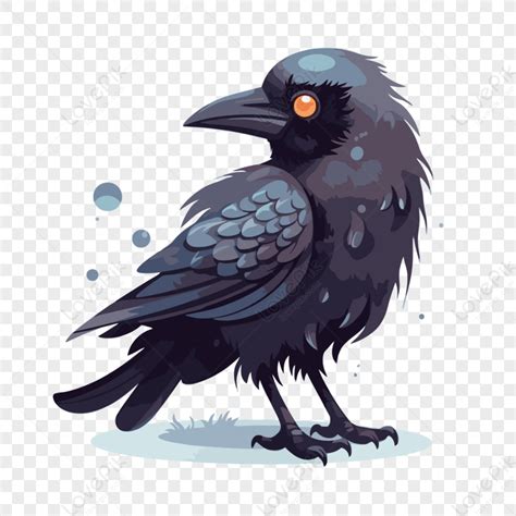 까마귀 클립 아트 만화 스타일의 어두운 까마귀 벡터 Png 일러스트 무료 다운로드 Lovepik