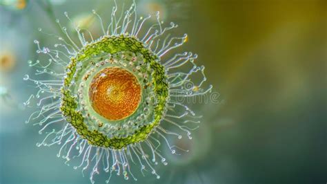 A Microscopic View Of A Female Moss Archegonium Containing A Single Egg Cell Waiting To Be