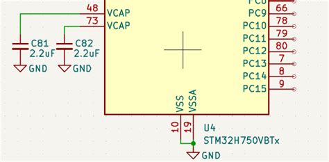 stm32 vcap pins hardware connection capacitor value