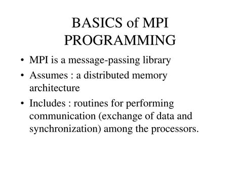 Ppt Parallel Computing With Mpi Powerpoint Presentation Free