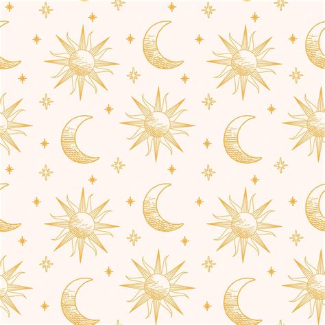 Free Vector Hand Drawn Sun And Moon Pattern