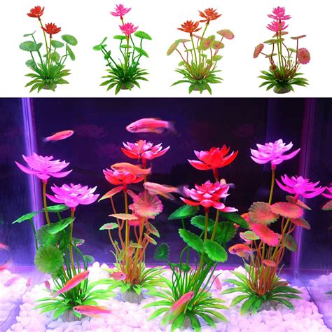 10pcs Simulated Water Plants Aquarium Reptile Tank Decor Plastic