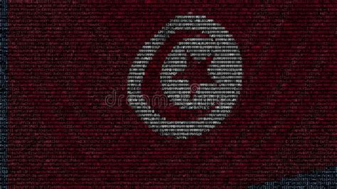 waving flag of tunisia made of text symbols on a computer screen